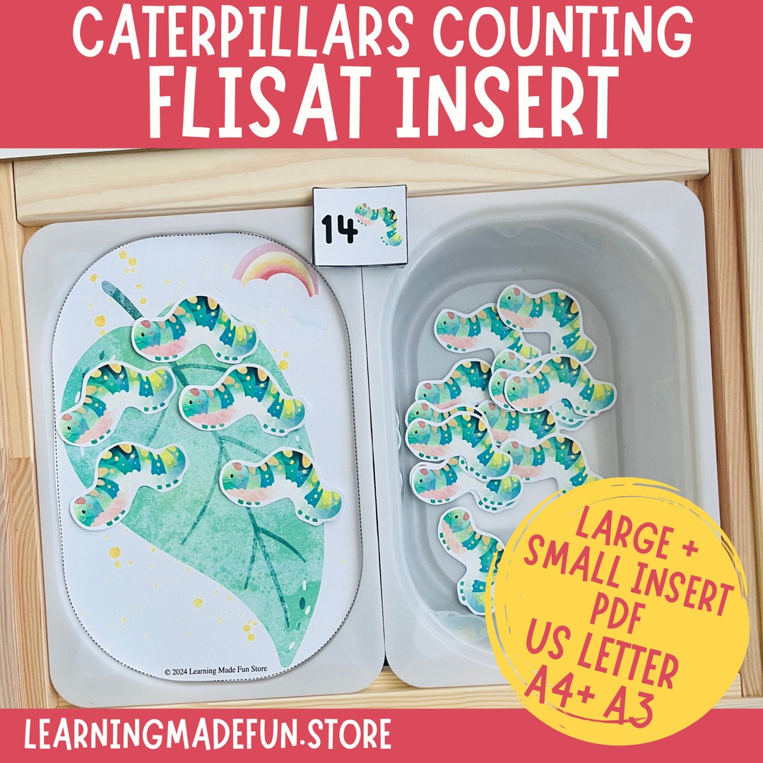 Caterpillars Count to 20, Printable Flisat Insert, Trofast Insert ...