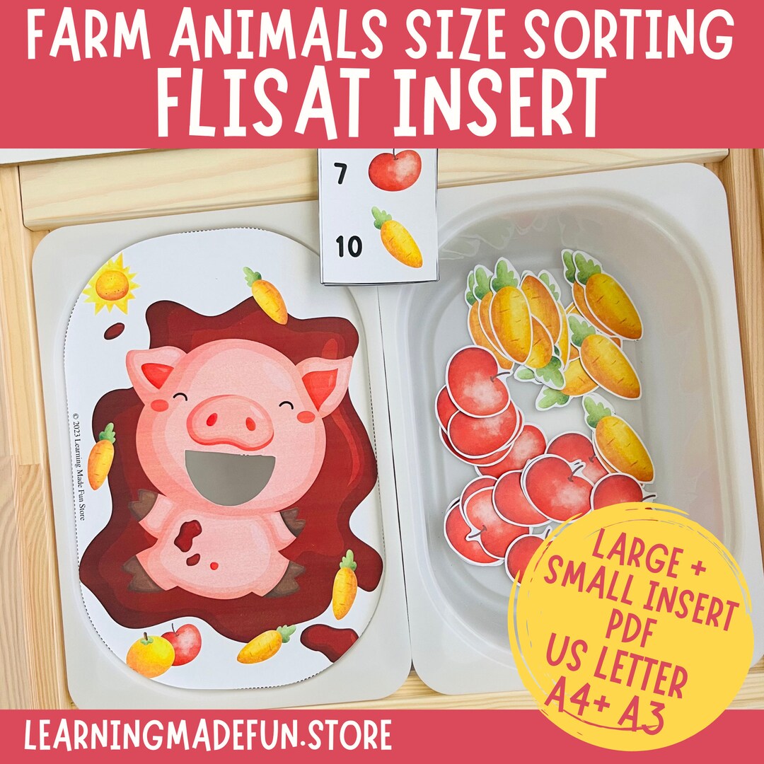 Feed the Pig Counting, Printable Flisat Insert, Trofast Insert ...