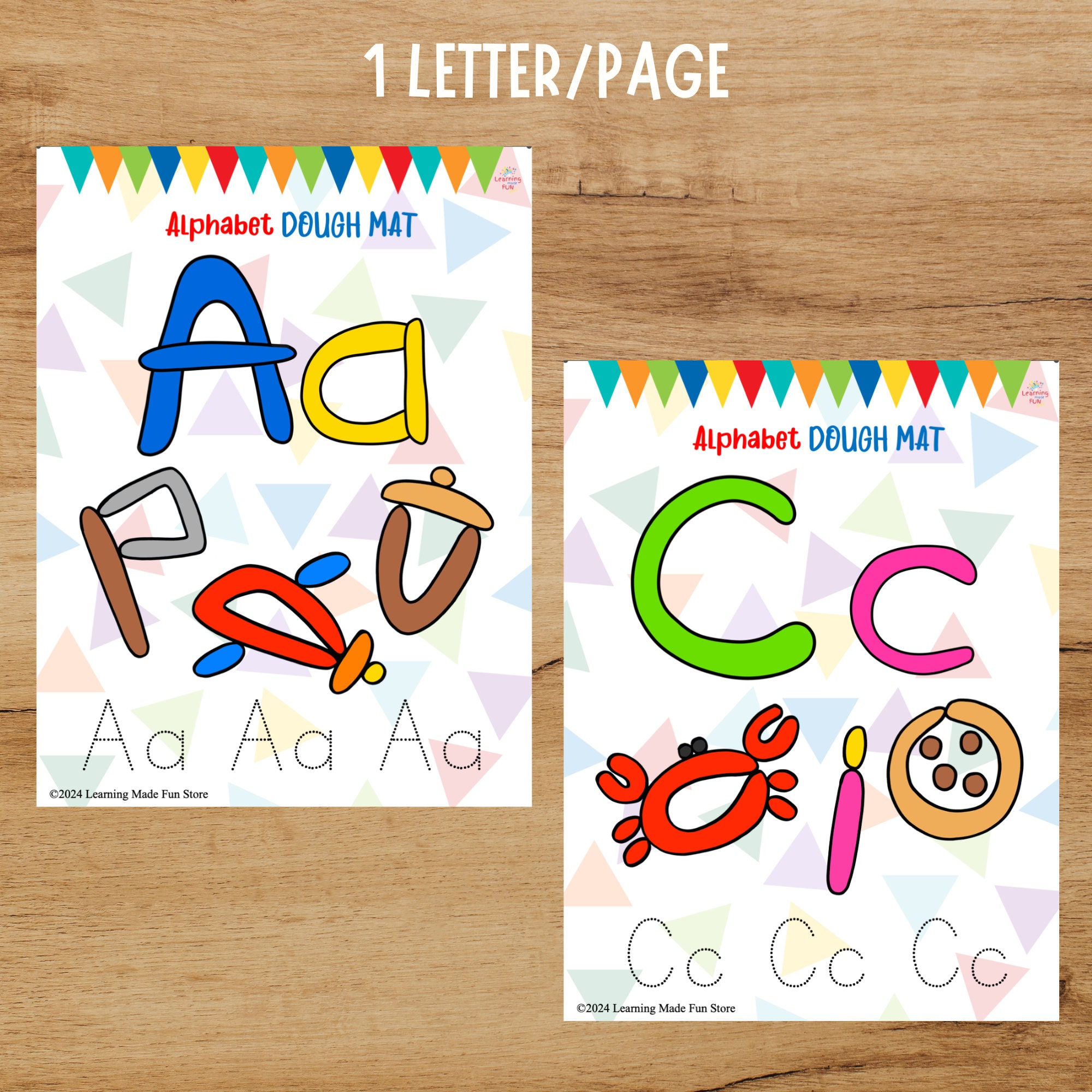 Alphabet Playdough Mats: ABC Letter Tracing, Preschool Printable (PDF ...