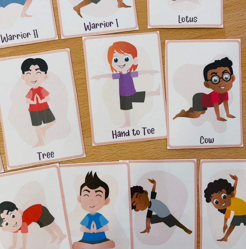 Kids Yoga Cards Childrens Yoga Pose Brain Breaks Flash - Etsy