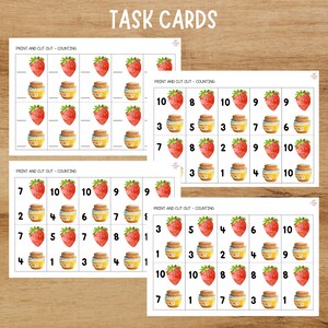 Make a Strawberry Jam Flisat Insert, Counting Activity, Printable ...