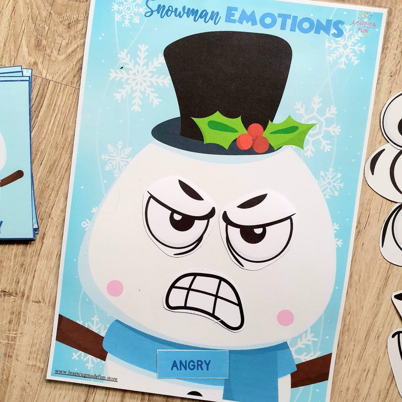 Snowman Emotions and Feelings Winter Printable Activity for | Etsy