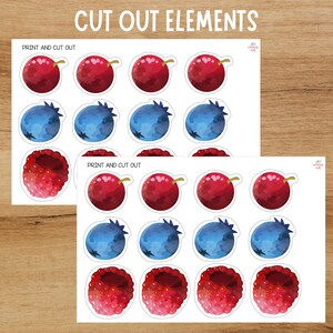 Bear Fruits Counting, Printable Flisat Insert, Trofast Insert ...