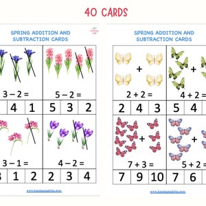 Spring Math Activities, Montessori Flashcards, Addition Activity ...