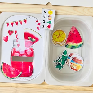 Make a Watermelon Lemonade Flisat Insert, Counting Activity, Printable ...
