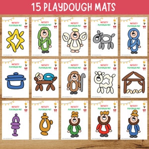 Nativity Play Dough Mats, Printable Play Doh Toddler Activities ...