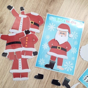 Build a Santa, Christmas Activity Toddler, Busy Book Printable, Winter ...