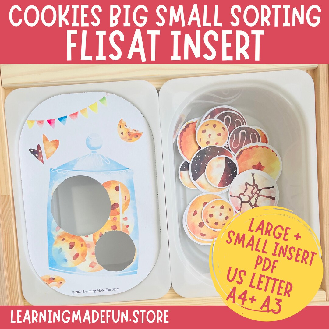 Cookies Sort by Size, Printable Flisat Insert, Trofast Insert ...