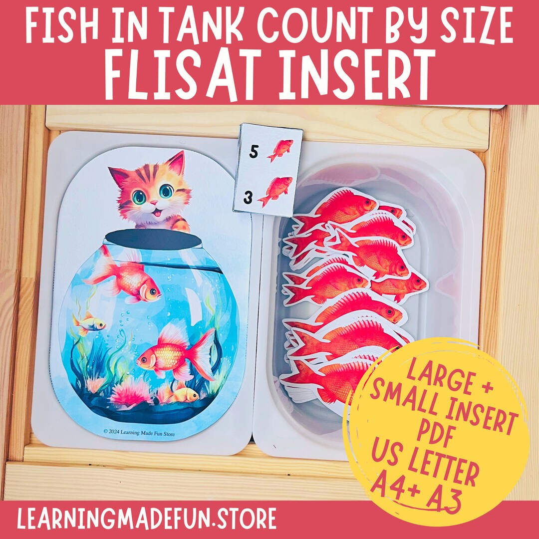 Fish in Tank Count by Size, Printable Flisat Insert, Trofast Insert ...