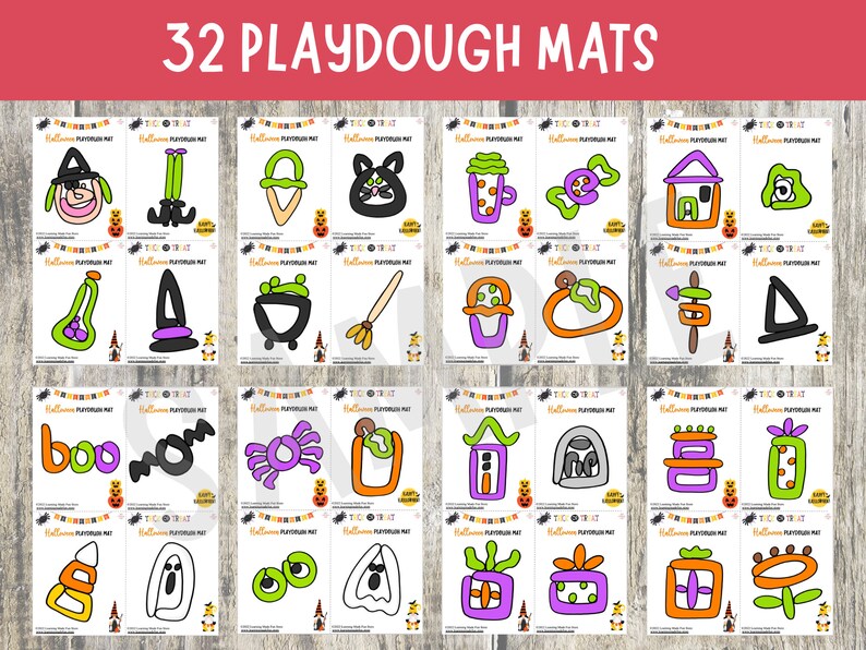 Halloween Play Dough Mats Printable Play Doh Toddler - Etsy