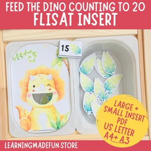 Feed the Dino Flisat Insert, Dinosaur Counting Activity, Printable ...