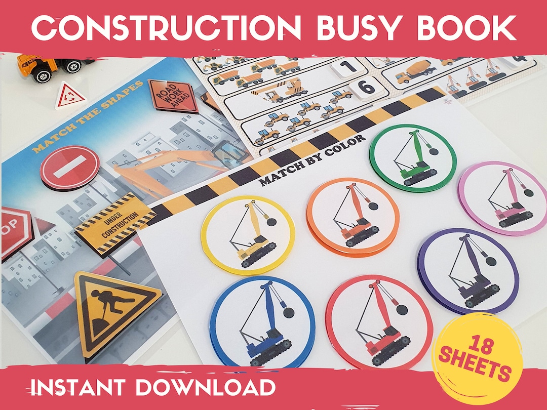 Construction Busy Book: Toddler Learning Activities (digital Download ...