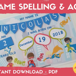Name Spelling Printable Toddler Activity, Spell My Name Activity ...
