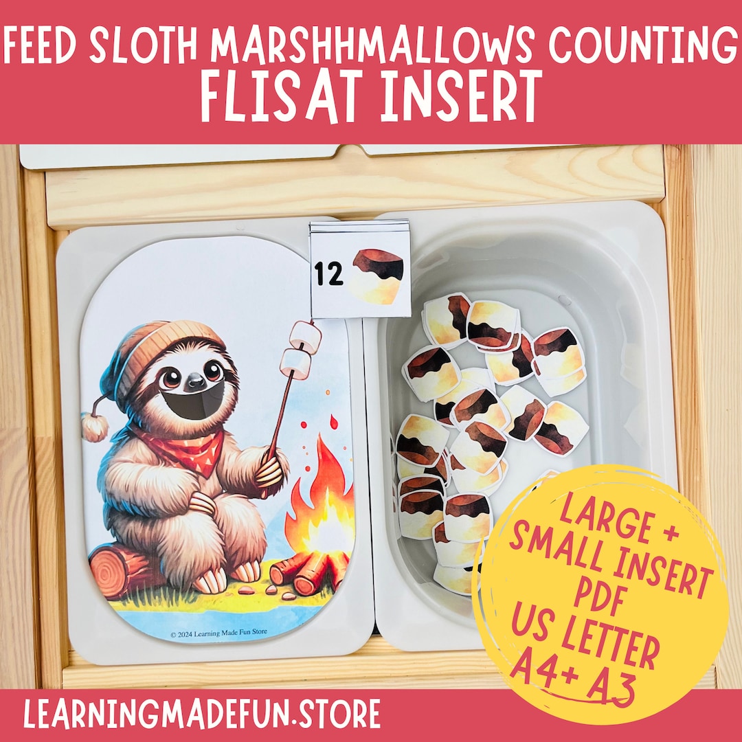Marshmallows Counting to 20, Printable Flisat Insert, Trofast Insert ...