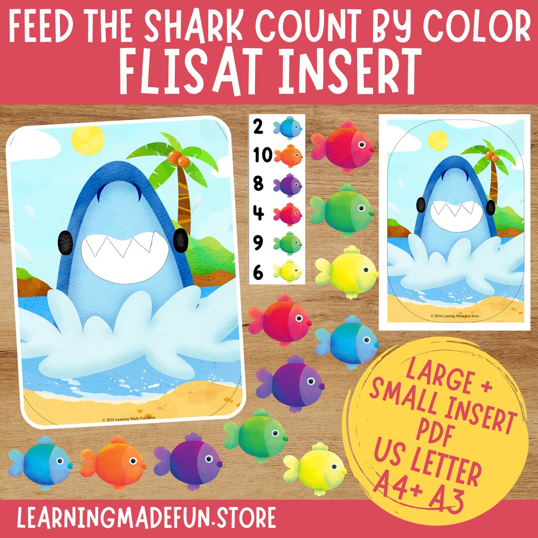 Feed Shark Count by Color, Printable Flisat Insert, Trofast Insert ...