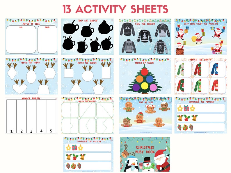 Christmas Busy Book for Toddlers Busy Book Printable | Etsy