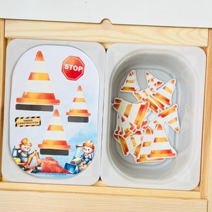Construction Cones Size Sorting, Printable Flisat Insert, Trofast ...