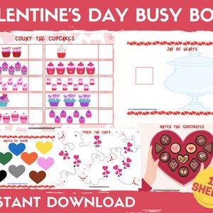 Valentines Day Busy Book Busy Book Printable Learning | Etsy