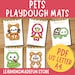 Pet Play Dough Mats: Preschool Learning Activity (digital Download) - Etsy