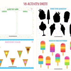 ICE CREAM Printable Busy Book, Summer Busy Book, Preschool & Toddler ...