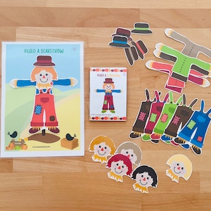 Build a Scarecrow Game: Autumn Toddler Activity, Busy Book (PDF) - Etsy