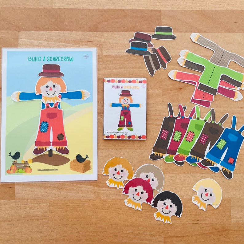 Build a Scarecrow Game: Autumn Toddler Activity, Busy Book (PDF) - Etsy