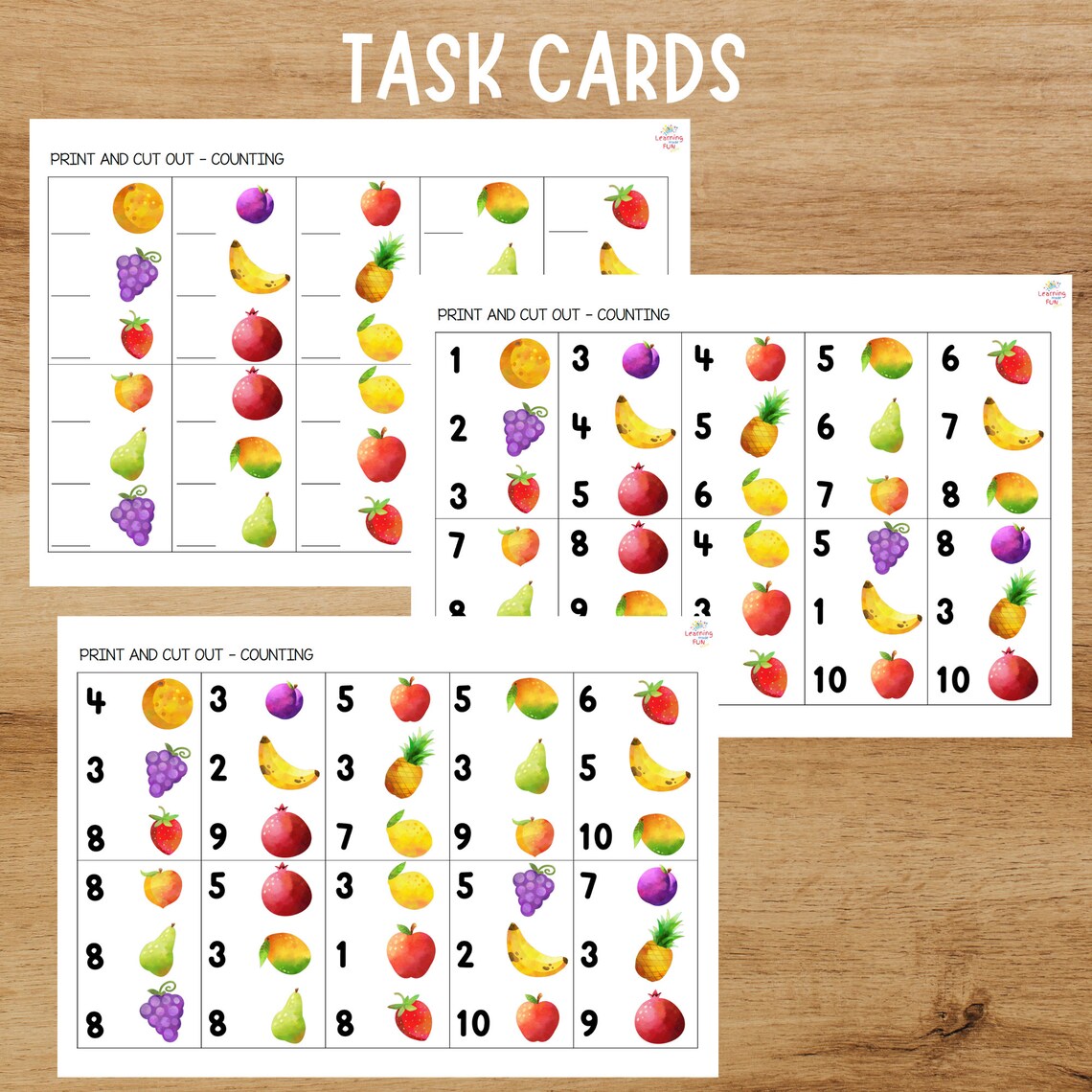 Fruits Market Counting, Printable Flisat Insert, Trofast Insert ...
