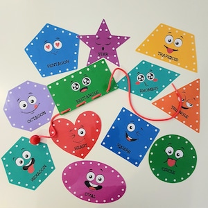 Shapes Printable Lacing Cards, Toddler Fine Motor Skill Activity ...
