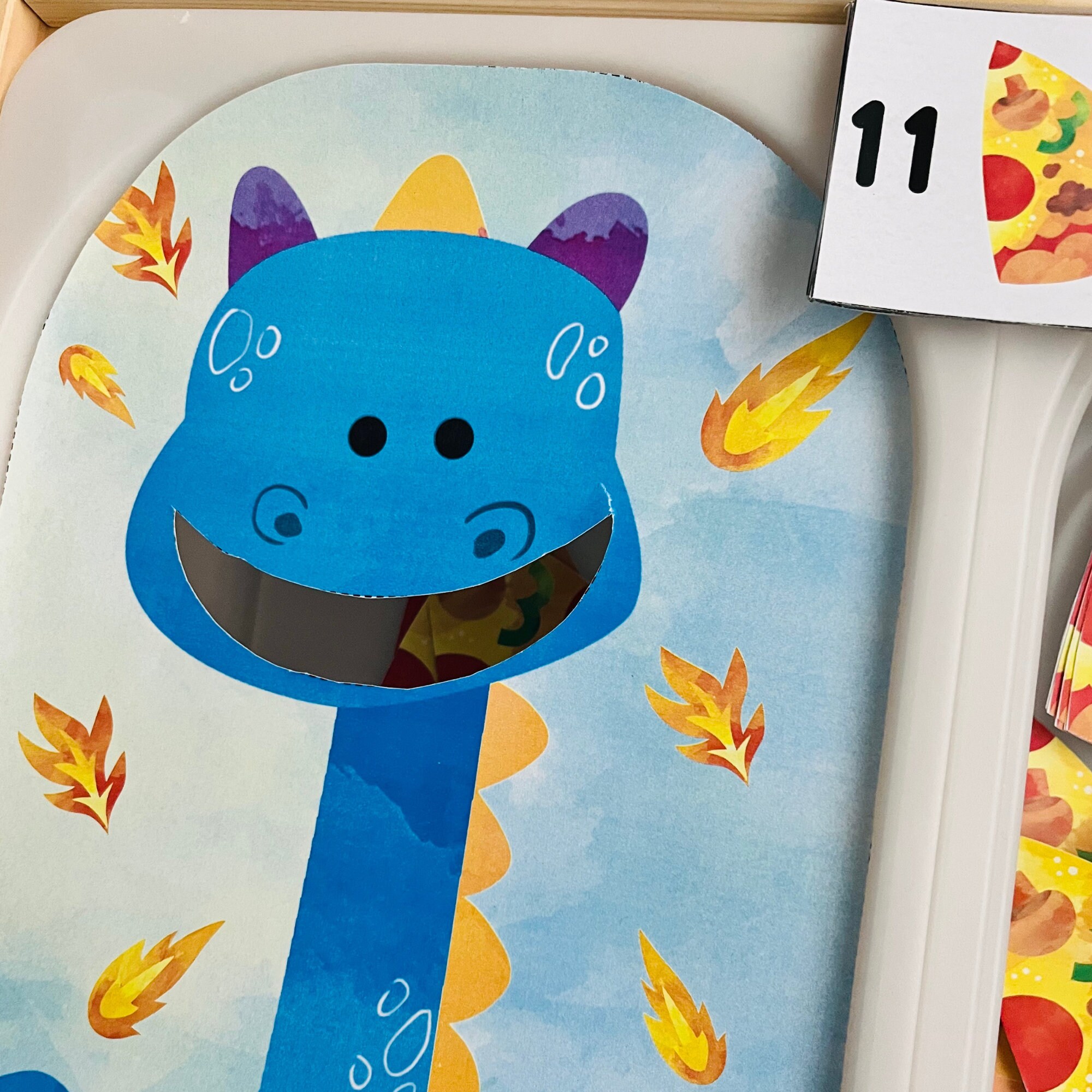 Feed the Dragon Counting Flisat Insert, Pretend Play (digital Download ...