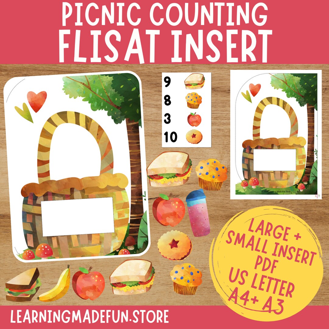 Picnic Counting, Printable Flisat Insert, Trofast Insert, Preschool ...
