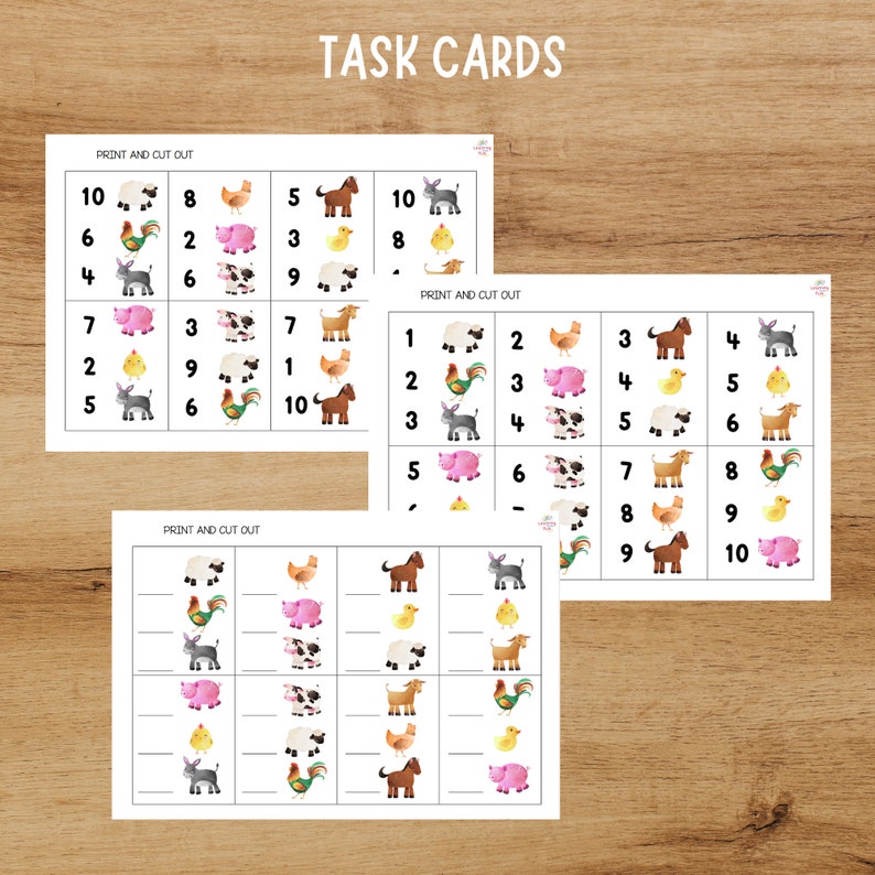 Farm Animals Counting Flisat Insert, Preschool Learning (digital ...