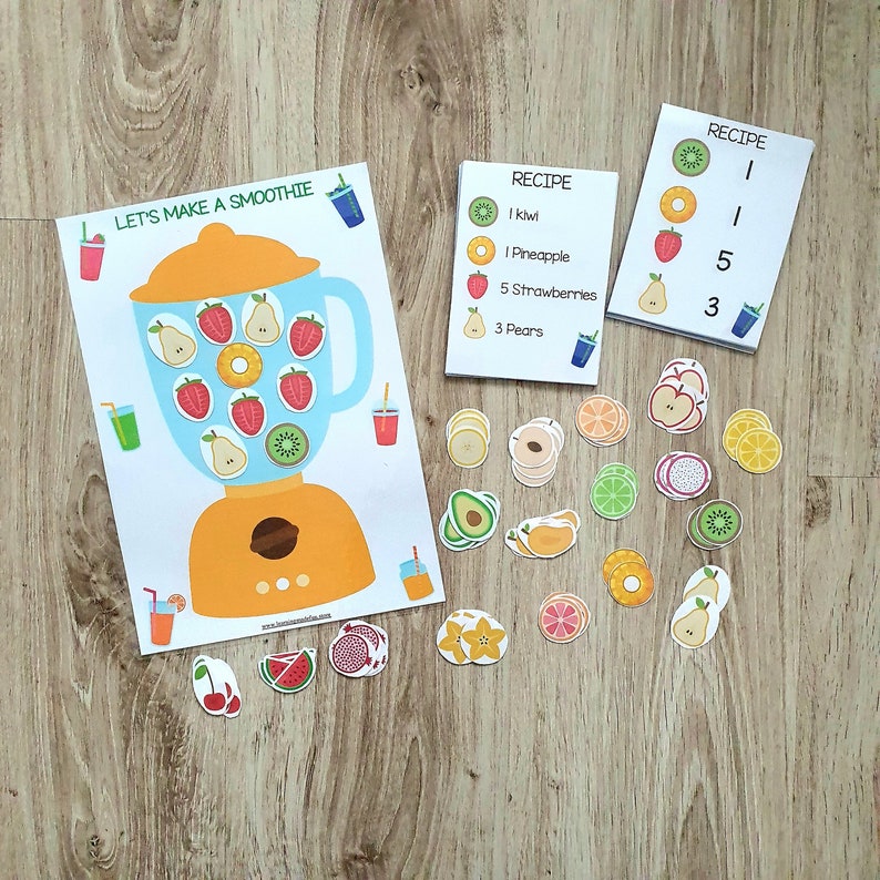 Smoothie Counting Game: Preschool Math Pretend Play (PDF) - Etsy