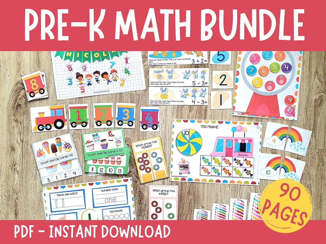 Pre-k Math Bundle, Prek Learning Binder, Preschool Math Centers ...
