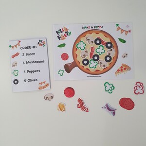 Pizza Counting Preschool Worksheets Printable, Pretend Dramatic Play ...