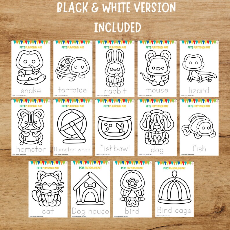 Pet Play Dough Mats: Preschool Learning Activity (digital Download) - Etsy