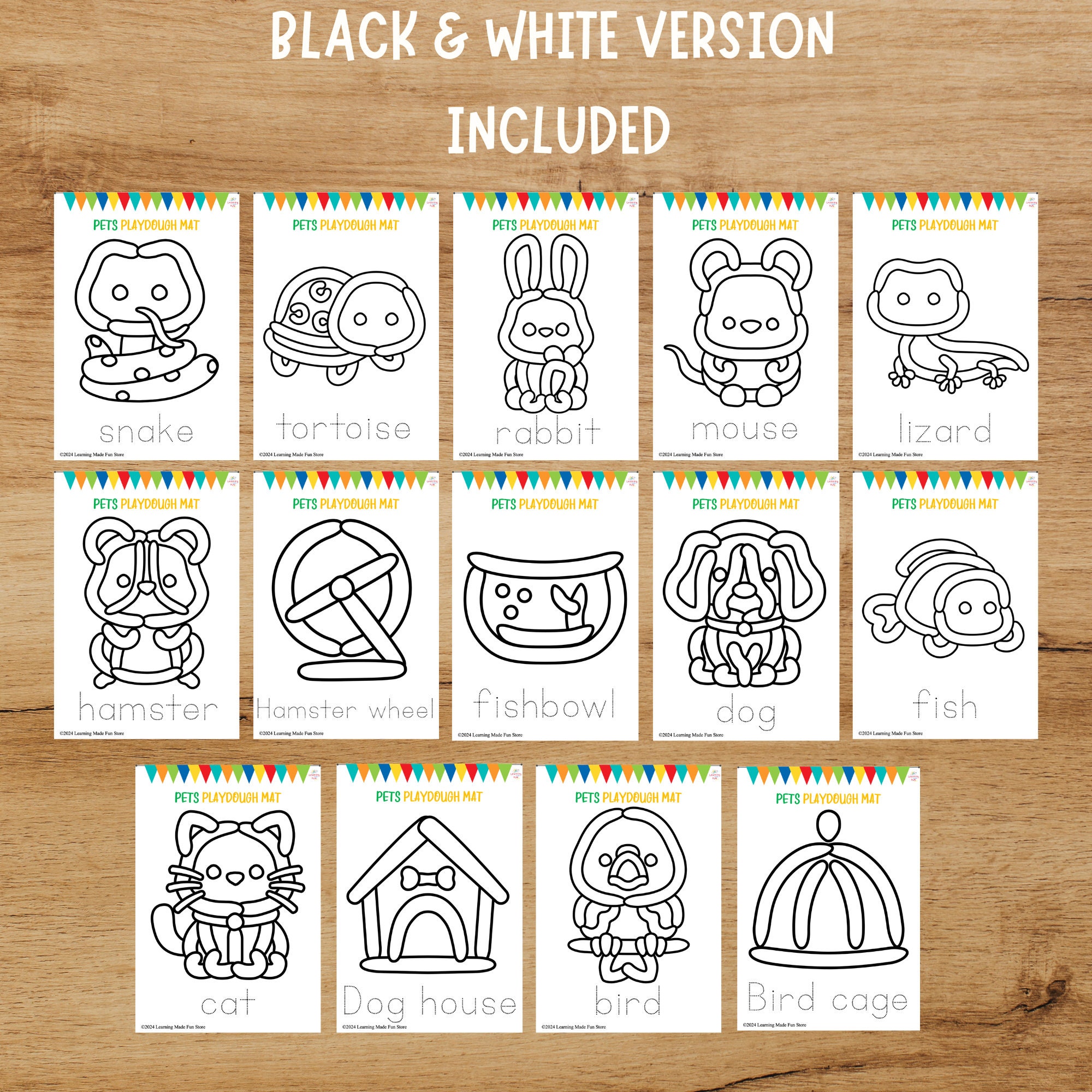 Pet Play Dough Mats: Preschool Learning Activity (digital Download) - Etsy