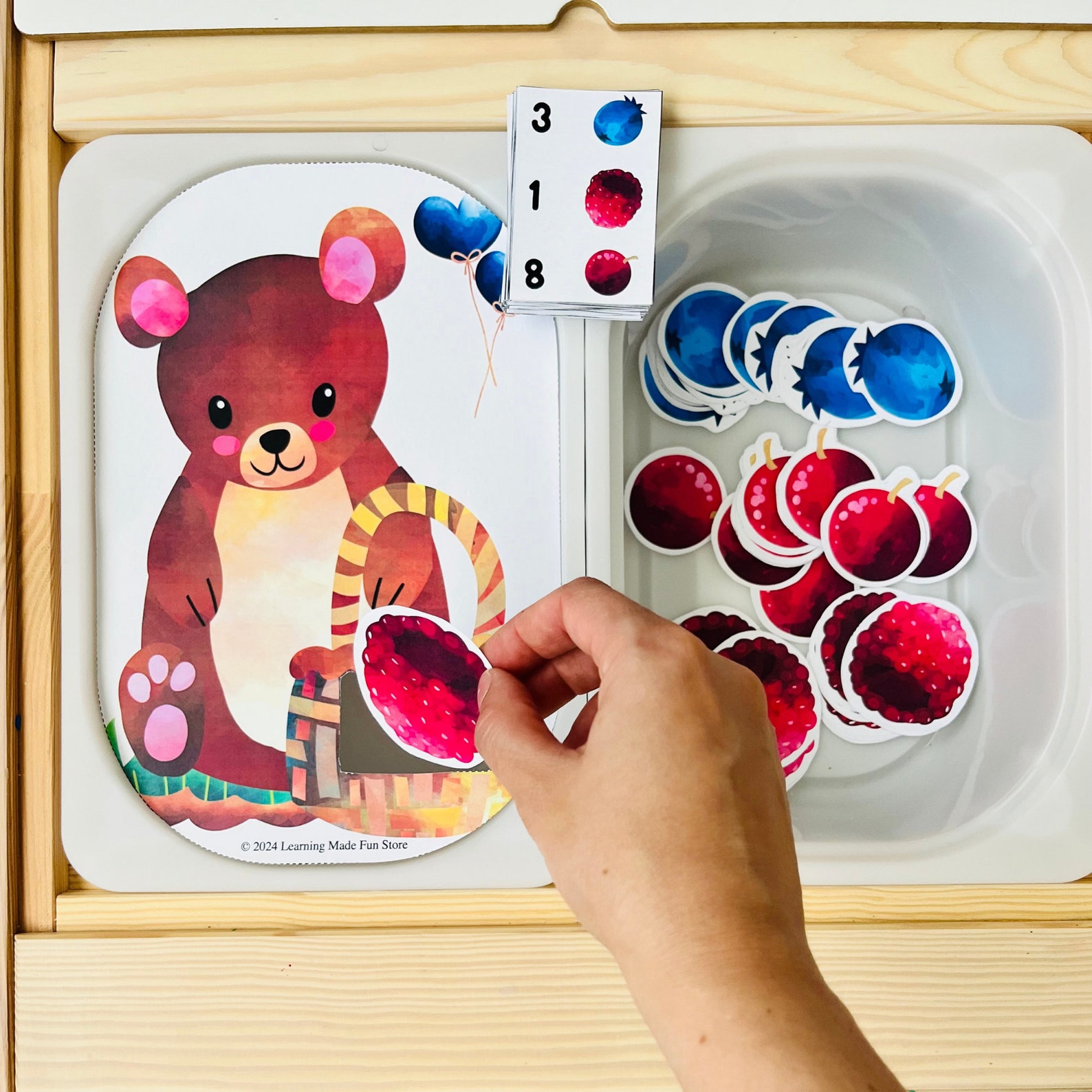 Bear Fruits Counting, Printable Flisat Insert, Trofast Insert ...