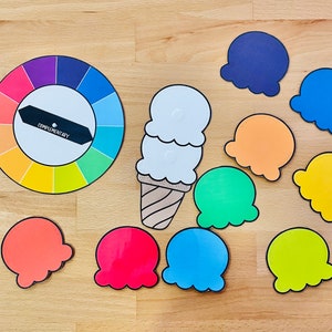 Build an Ice Cream Game, Color Wheel for Kids, Color Theory Preschool ...