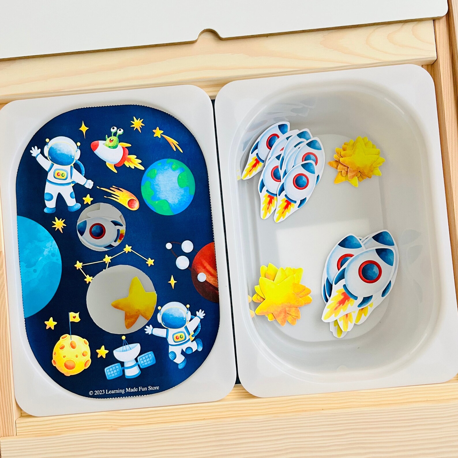 Space Sort by Size, Printable Flisat Insert, Trofast Insert, Preschool ...