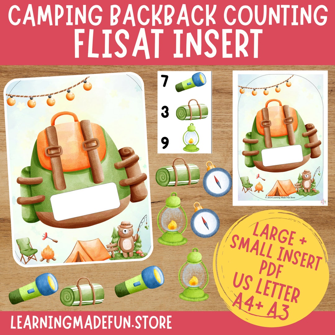 Camping Backpack Counting, Printable Flisat Insert, Trofast Insert ...