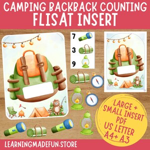 Camping Backpack Counting, Printable Flisat Insert, Trofast Insert ...