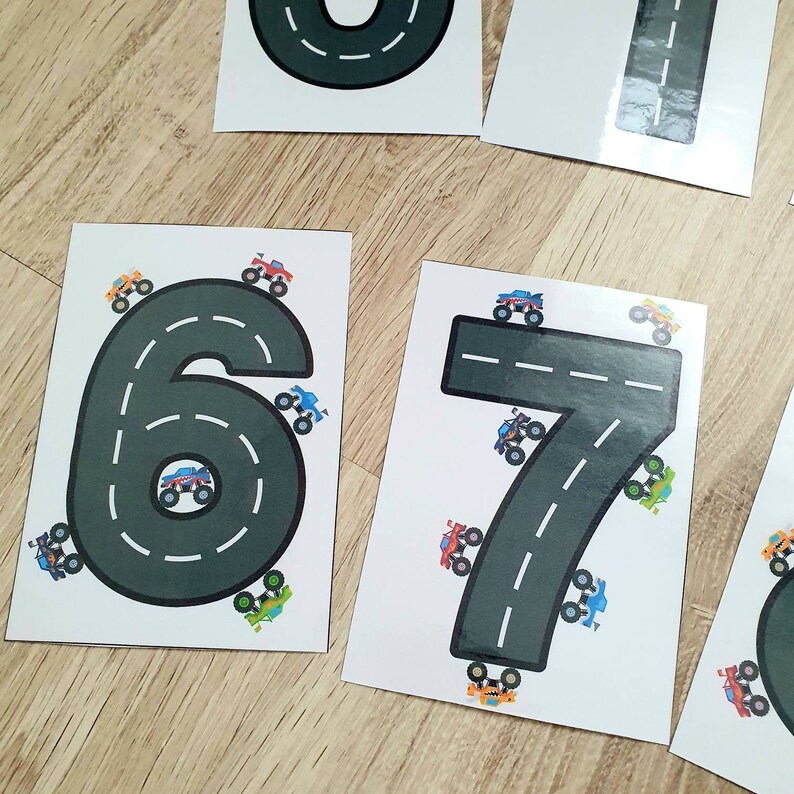 Numbers Tracing Flashcards Race Track Number Flashcards - Etsy