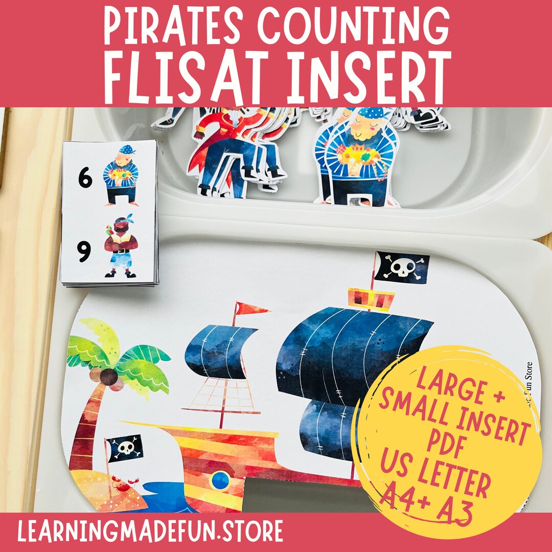 Pirates on Ship Counting, Printable Flisat Insert, Trofast Insert ...