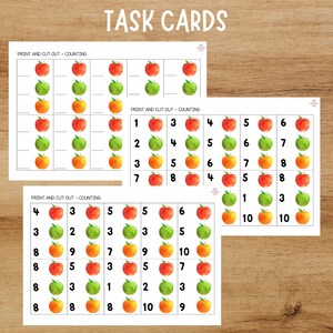 Apples Counting, Printable Flisat Insert, Trofast Insert, Preschool ...