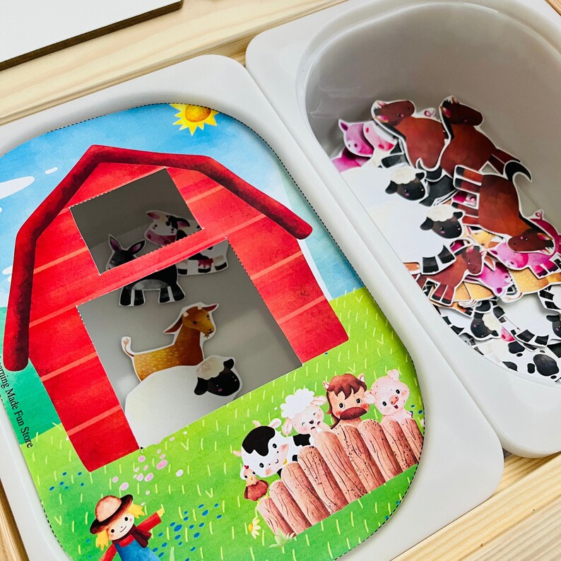 Farm Animals Size Sort Flisat Insert, Preschool Learning (digital ...