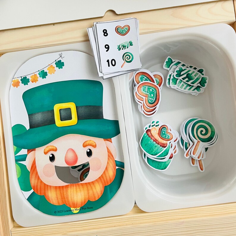 Saint Patrick Count Flisat Insert, Patrick Counting Activity, Printable ...