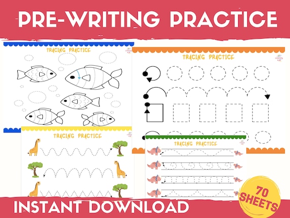 Tracing Practice Lines Tracing Worksheets Preschool | Etsy