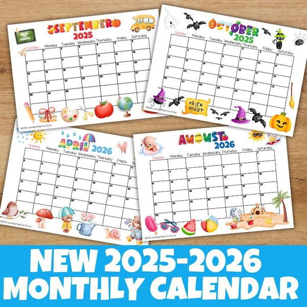 Editable school calendar 25 26 - Etsy België
