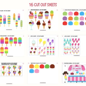 ICE CREAM Printable Busy Book, Summer Busy Book, Preschool & Toddler ...