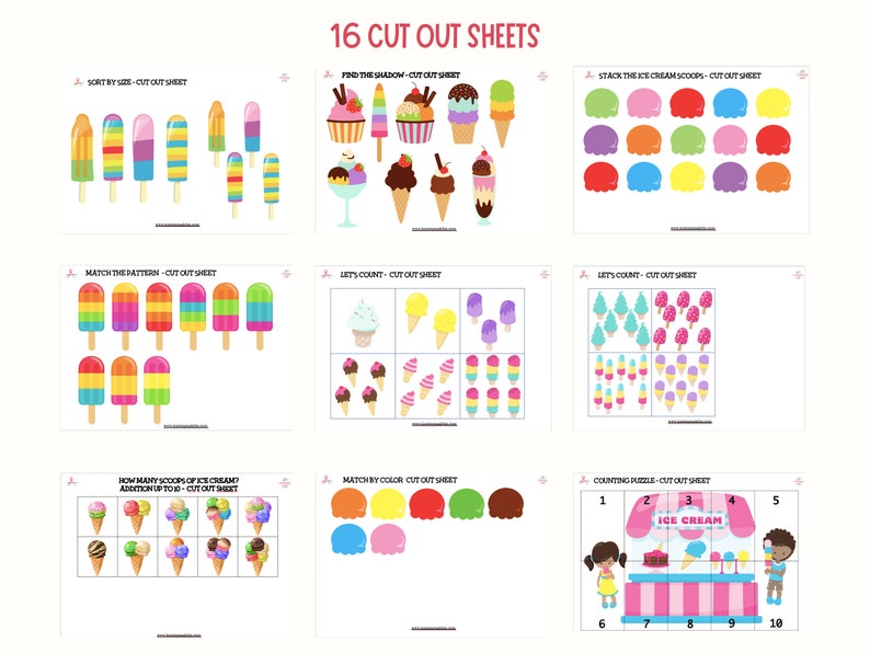 ICE CREAM Printable Busy Book Summer Busy Book Preschool & | Etsy